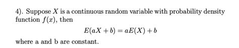 Solved Suppose X Is A Continuous Random Variable With Chegg