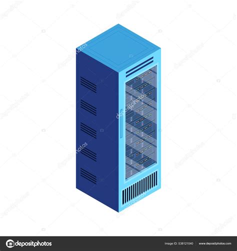 Isometric Server Rack Composition Stock Vector By Macrovector