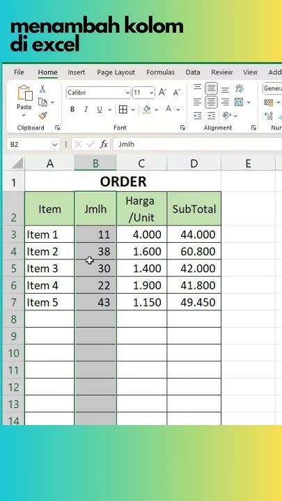 Cara Menambah Kolom Di Excel Ke Bawah Shorts Shortsviral Exceltutorial Exceltips