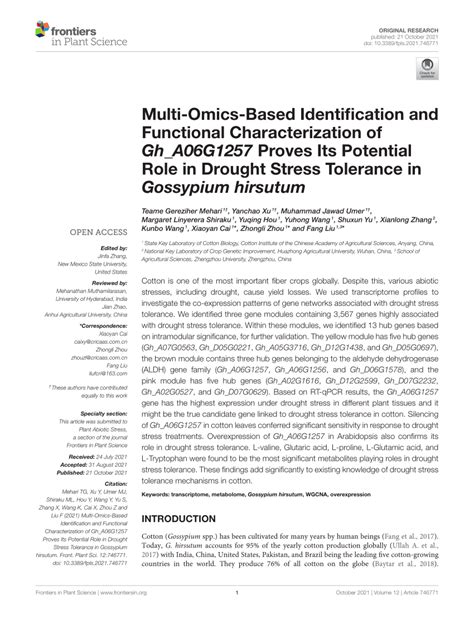 Pdf Multi Omics Based Identification And Functional Characterization