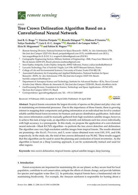 pdf tree crown delineation algorithm based on a convolutional neural
