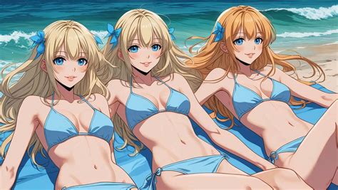 Anime Girls In Bikinis By Moonnnnnnnnnnnnny On Deviantart