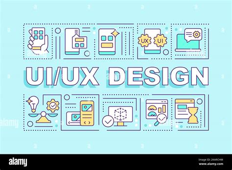 Ux Ui Design Word Concepts Turquoise Banner Stock Vector Image And Art Alamy