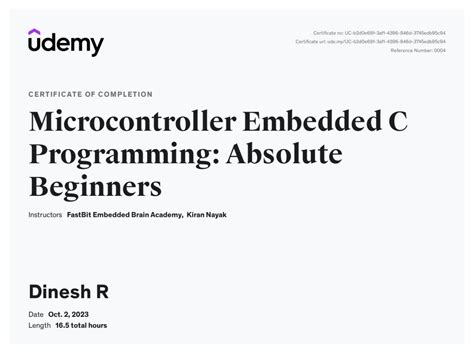 Dinesh R On Linkedin Udemy Course Completion Certificate