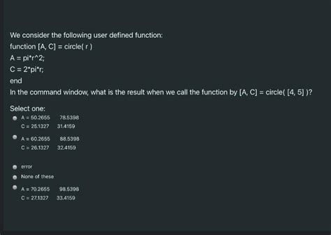 Solved We Consider The Following User Defined Function