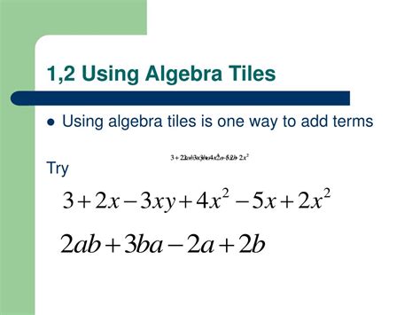 Ppt Section 2 1 Simplifying Algebraic Expressions Powerpoint Presentation Id 606394