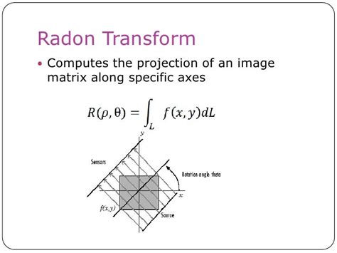 Radon Transform Image Analysis