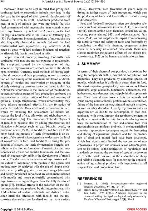 The Characteristics Of The Chosen Mycotoxins And Their Toxic Influence