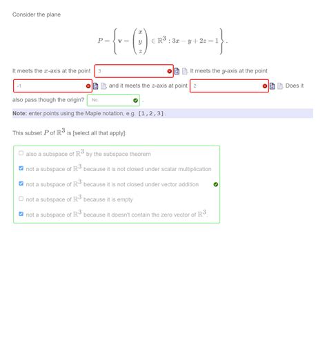 solved consider the plane p ⎩⎨⎧v ⎝⎛xyz⎠⎞∈r3 3x−y 2z 1⎭⎬⎫ it