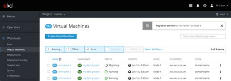 Migrate Vm Ui Design Documentation