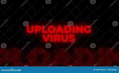 Scanning Virus Red Warning Error Alert Computer Virus Alert Hacking Message With Glitch And