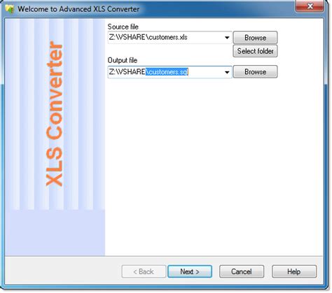Xls To Sql Mysql Sql Server Oracle Conversion Advanced Xls Converter