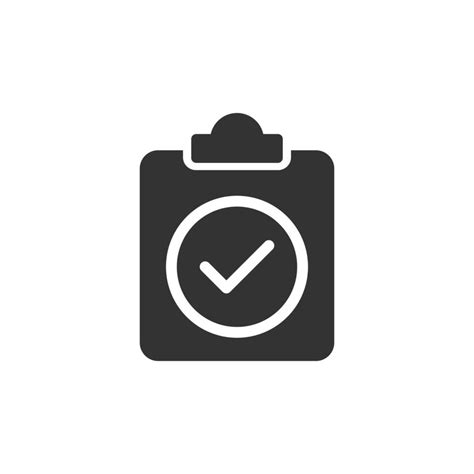 Document Checkbox Icon In Flat Style Test Vector Illustration On White