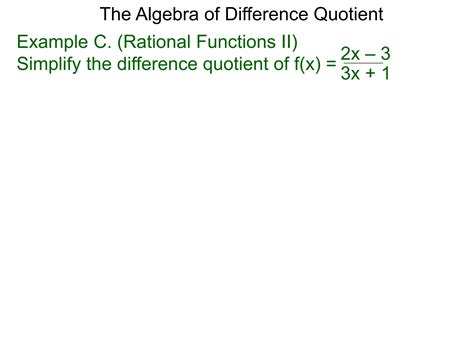 Difference Quotient Algebra Pptx