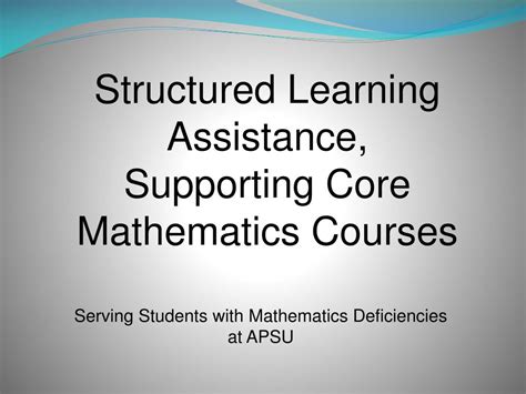 ppt structured learning assistance supporting core mathematics