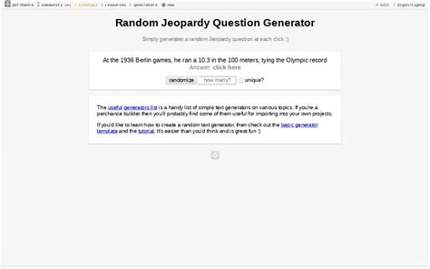 Random Jeopardy Question Generator