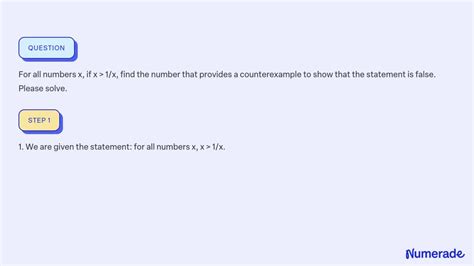 Solved For All Numbers X If X 1x Find The Number That Provides A