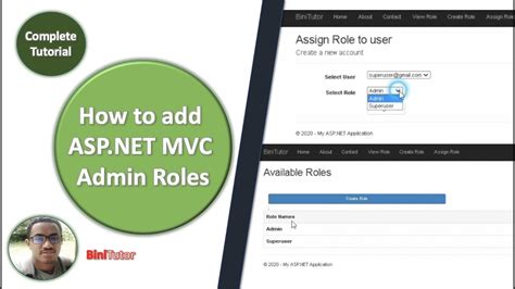 How To Add Aspnet Mvc Admin Roles Binitutor Youtube
