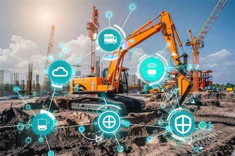 Premium Photo A Smart Construction Site Equipped With Iot Sensors For