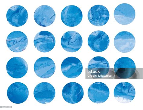 배경에 대한 20 수채화 원의 집합입니다 수채화 질감 방울 물방울 및 튀김 흰색 배경에 격리 구름 풍경에 대한 스톡 벡터 아트 및 기타 이미지 Istock