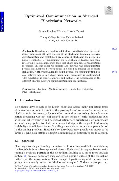 Pdf Optimized Communication In Sharded Blockchain Networks