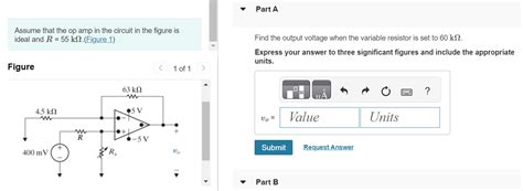 Solved Part A Find The Output Voltage When The Variable Chegg Com
