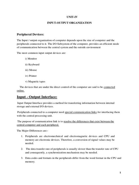 Unit 4 Coa Notes Pdf