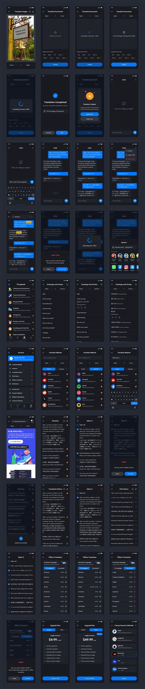 Liny Ai Translator App Ui Kit Behance