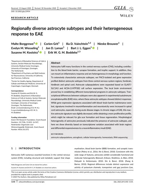 Pdf Regionally Diverse Astrocyte Subtypes And Their Heterogeneous