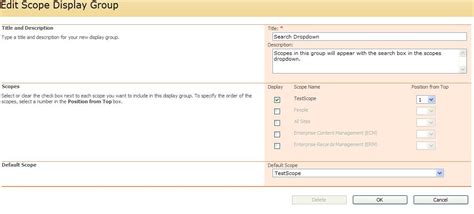 creating search scopes for a specific site collection the sharepoint