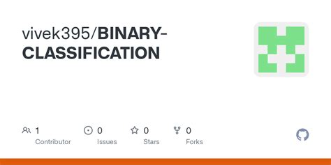 Github Vivek395binary Classification