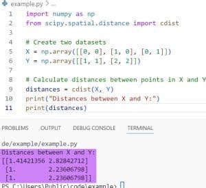 Python SciPy Pairwise Distance Compute Distances Between Point Sets