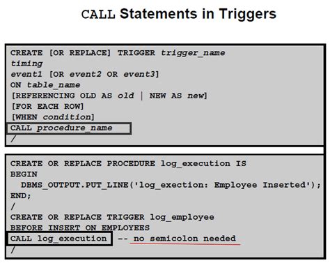 095 Oracle Plsql Triggers 프로시져 호출 방법 및 주의 사항