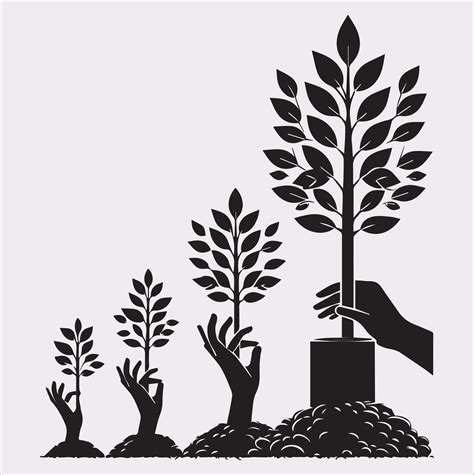 Growth Tree Silhouette On White Background 47818069 Vector Art At Vecteezy