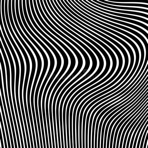 Abstract Pattern Of Wavy Stripes Or Rippled 3d Relief Black And White Lines Background Vector