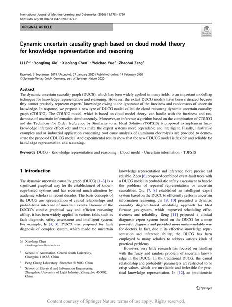 Dynamic Uncertain Causality Graph Based On Cloud Model Theory For Knowledge Representation And