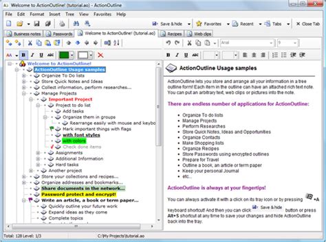 Actionoutline Intuitive Outline Software For Windows