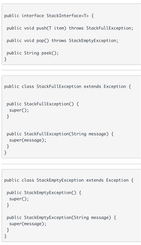 Solved Public Interface Stackinterface Public Void Pusht