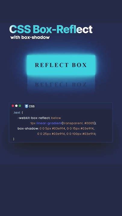 Css Box Reflect With Box Shadow Css Learnhtml5andcss3 Webdesign Webdevelopment Animation