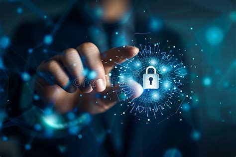 A Cybersecurity Expert Activates Virtual Encryption Symbolizing
