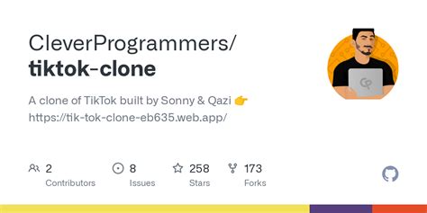 Github Cleverprogrammers Tiktok Clone A Clone Of Tiktok Built By Sonny Qazi Https Tik