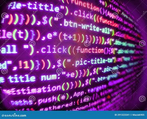 Coworkers Team In Modern Office Software Abstract Background Screen Of Green Colored Syntax Of