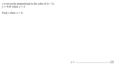 Direct And Inverse Proportion Past Paper Questions For Igcse Cambridge
