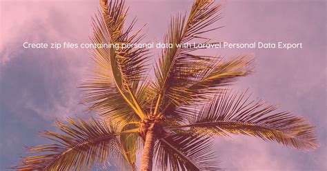 Create Zip Files Containing Personal Data With Laravel Personal Data Export
