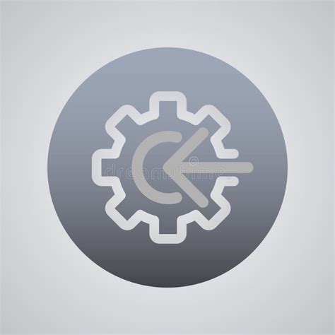 Arrow Gear Icon Vector Illustration In Trendy Flat Style Isolated On Grey Background Arrow
