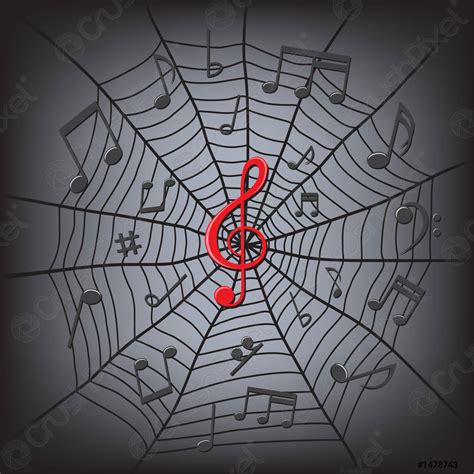 Music Notes In The Spider Web Stock Vector 1478743 Crushpixel Music Notes In The Spider Web Stock Vector 1478743 Crushpixel
