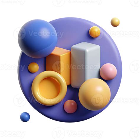 Sumptuous Memorable Abstract Composition Of Rectangles And Circles Flat Color Clean Lines With