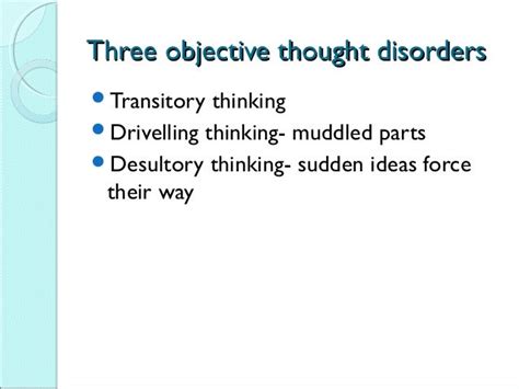 Disorder Of Thought Ssy