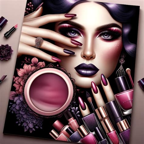 Premium Photo A Woman Makeup And Cosmetics For Social Media Template