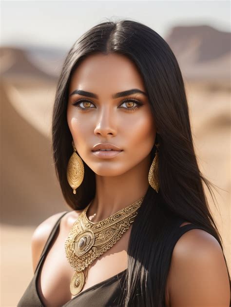 Premium Free Ai Images Desert Goddess With Golden Eyes